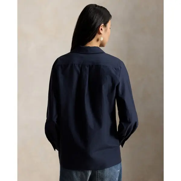 Ralph Lauren Cotton-silk Button Down Shirt - Atlantic