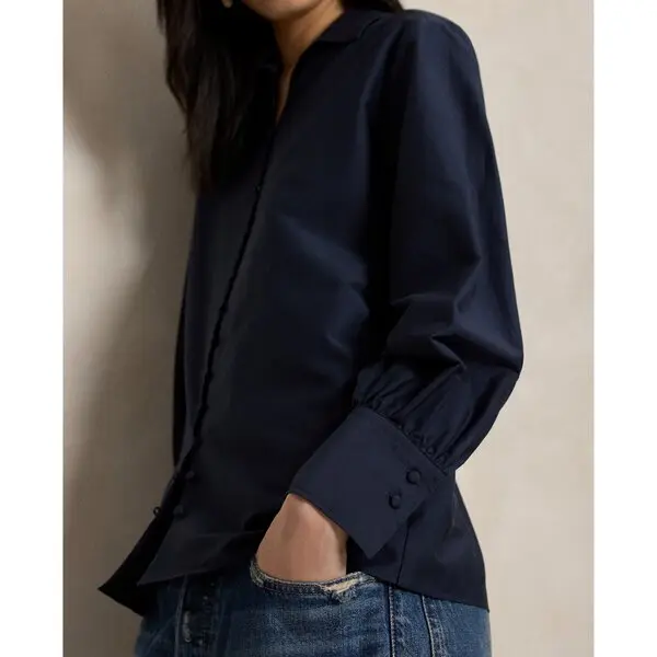 Ralph Lauren Cotton-silk Button Down Shirt - Atlantic