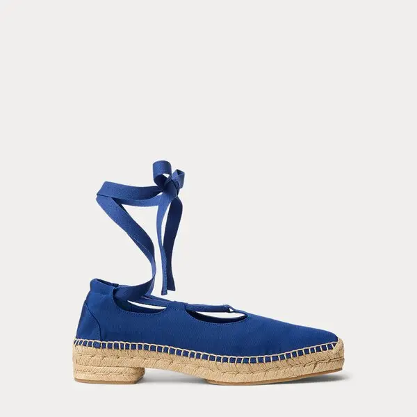 Ralph Lauren Grosgrain Lace-up Espadrille - Royal Blue