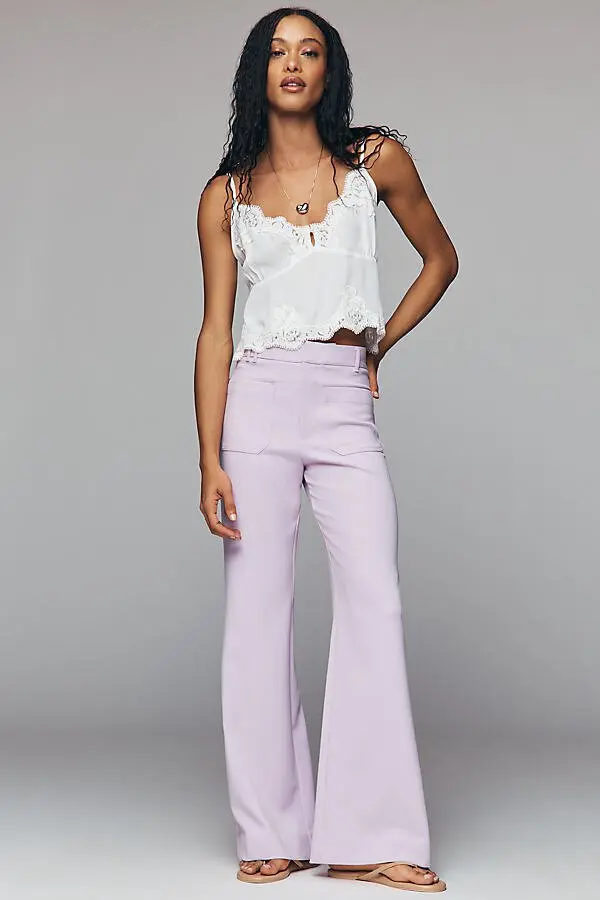 Maeve Jude Wide-leg Trousers Pants - Orchid Bloom