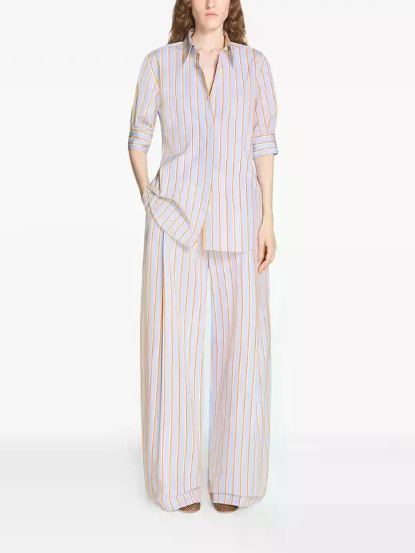Dries Van Noten Striped Pleated Trousers