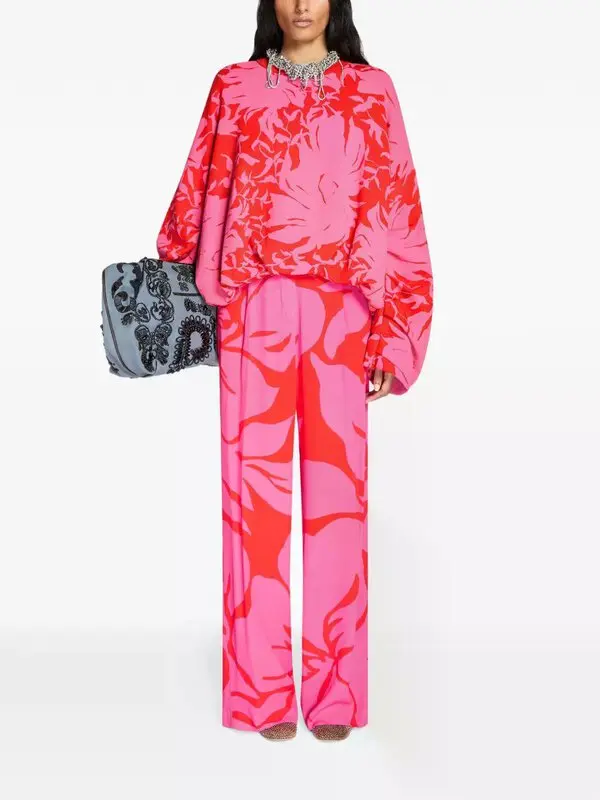 Dries Van Noten Floral Print Tailored Pants