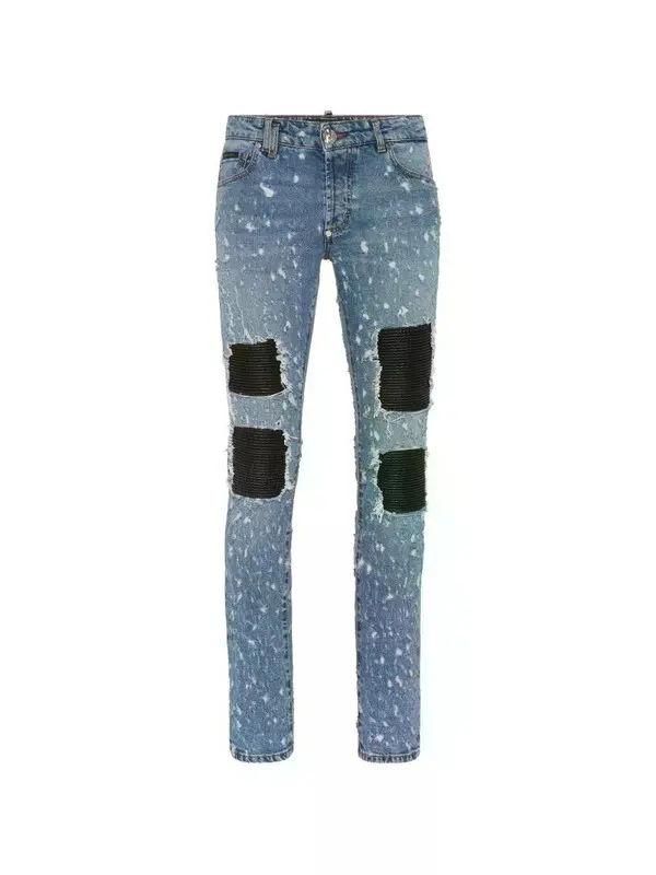Philipp Plein Slim-fit Distressed Jeans - Blue