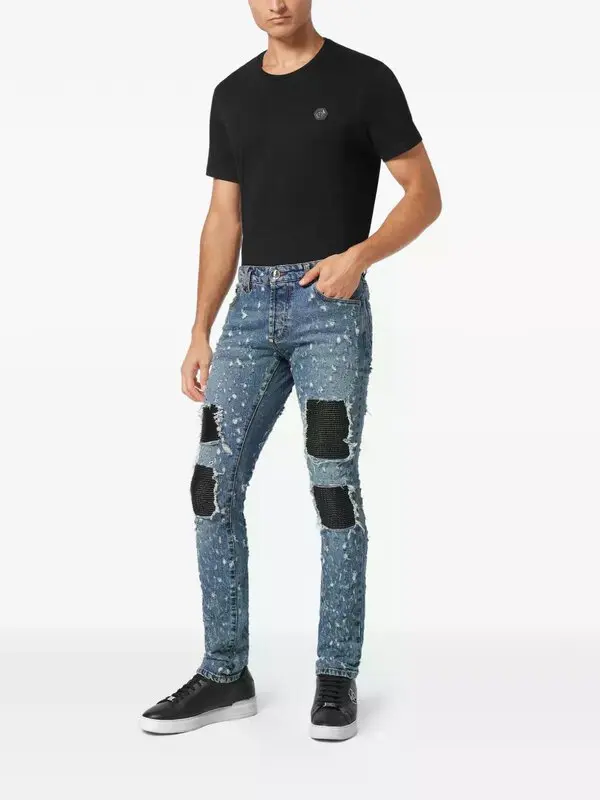 Philipp Plein Slim-fit Distressed Jeans - Blue