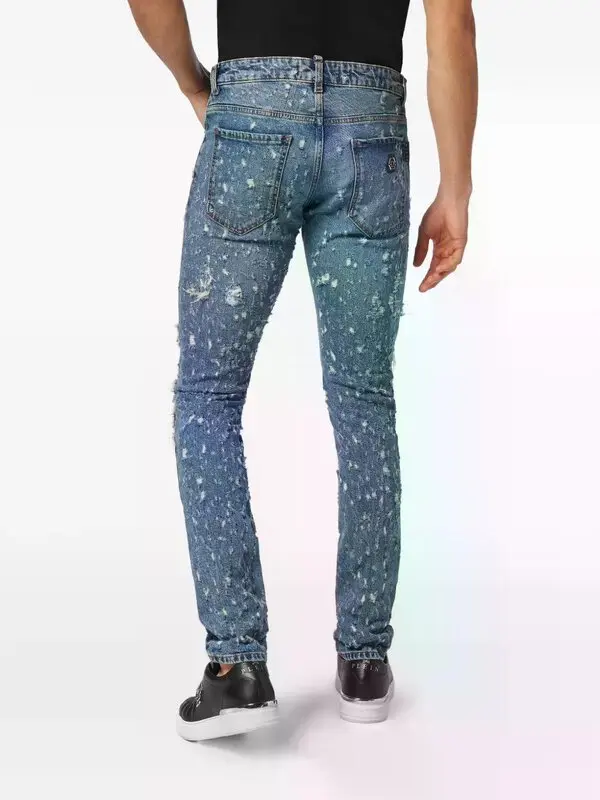 Philipp Plein Slim-fit Distressed Jeans - Blue