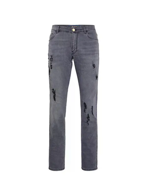 BILLIONAIRE Distressed Straight-cut Jeans