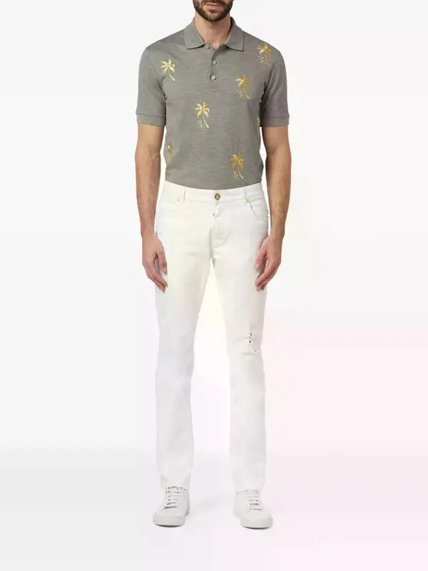 BILLIONAIRE Embroidered Straight Leg Jeans