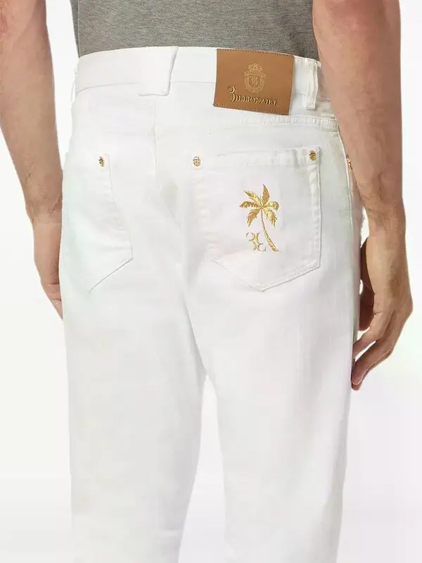 BILLIONAIRE Embroidered Straight Leg Jeans