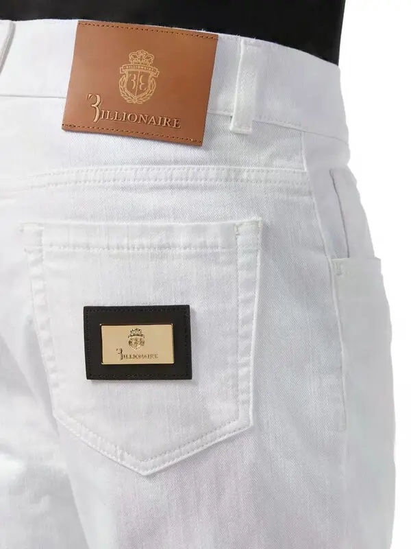 BILLIONAIRE Logo-patch Trousers - White