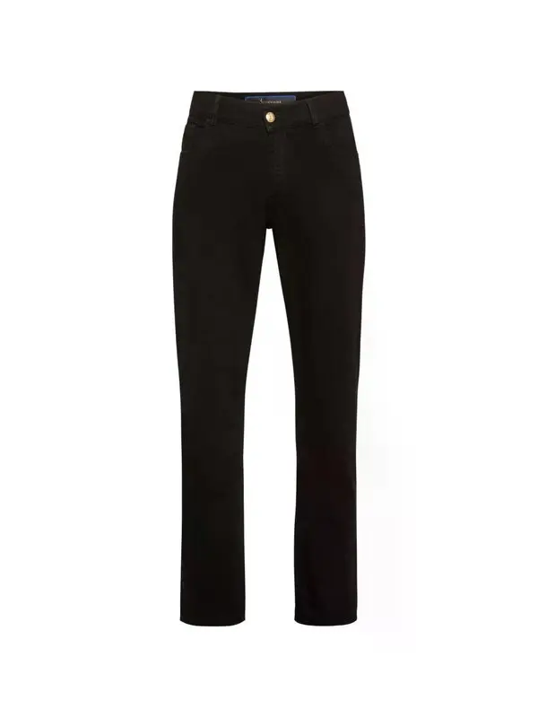 BILLIONAIRE Embroidered Five-pocket Jeans - Black