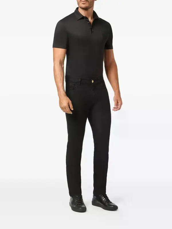 BILLIONAIRE Embroidered Five-pocket Jeans - Black