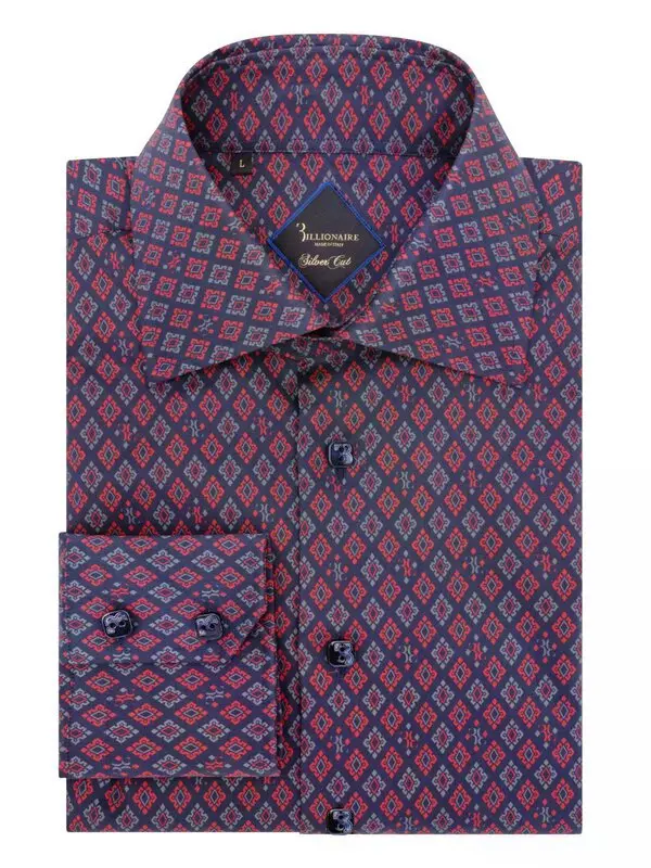 BILLIONAIRE Shirt Silver Cut/flavio Geometric Shirt