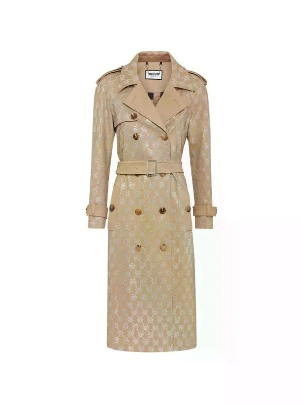 Philipp Plein Monogram Belted Trench Coat