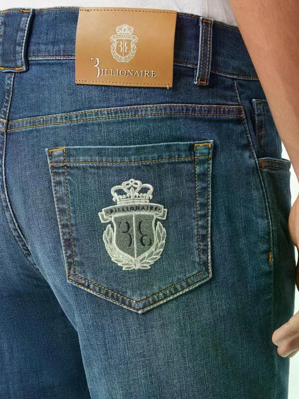 BILLIONAIRE Logo-patch Denim Jeans