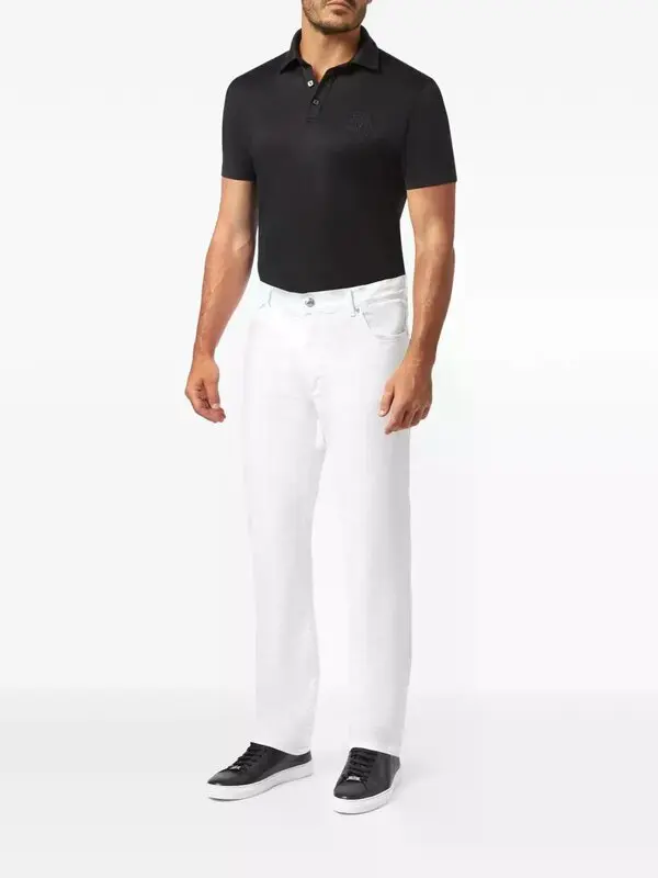 BILLIONAIRE Straight Leg Jeans With Crest Embroidery