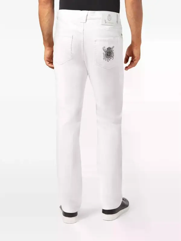 BILLIONAIRE Straight Leg Jeans With Crest Embroidery