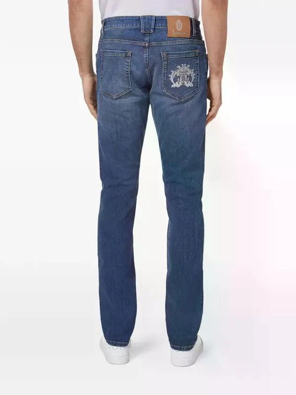 BILLIONAIRE Baroque Embroidered Straight Jeans - Blue
