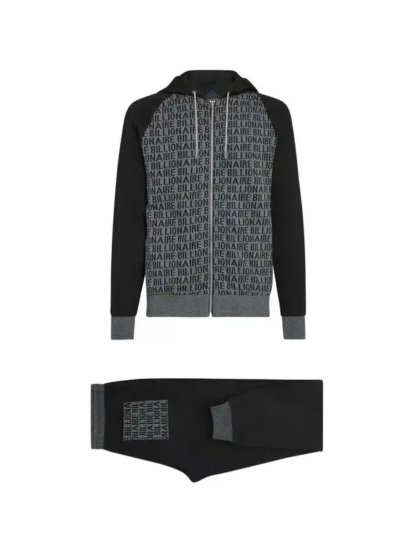 BILLIONAIRE Zip-up Tracksuit Set - Black