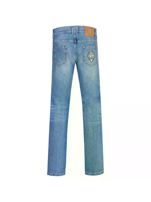 BILLIONAIRE Embroidered Slim Jeans - Blue