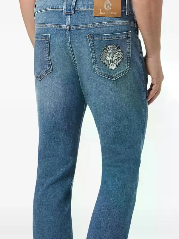 BILLIONAIRE Embroidered Five-pocket Jeans