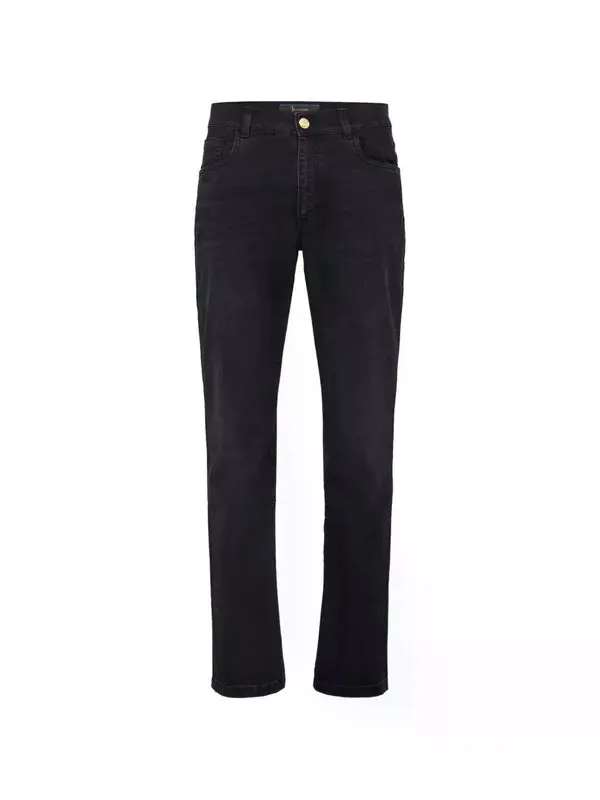 BILLIONAIRE Embroidered Stone-wash Jeans
