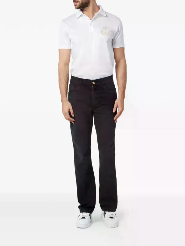 BILLIONAIRE Embroidered Stone-wash Jeans