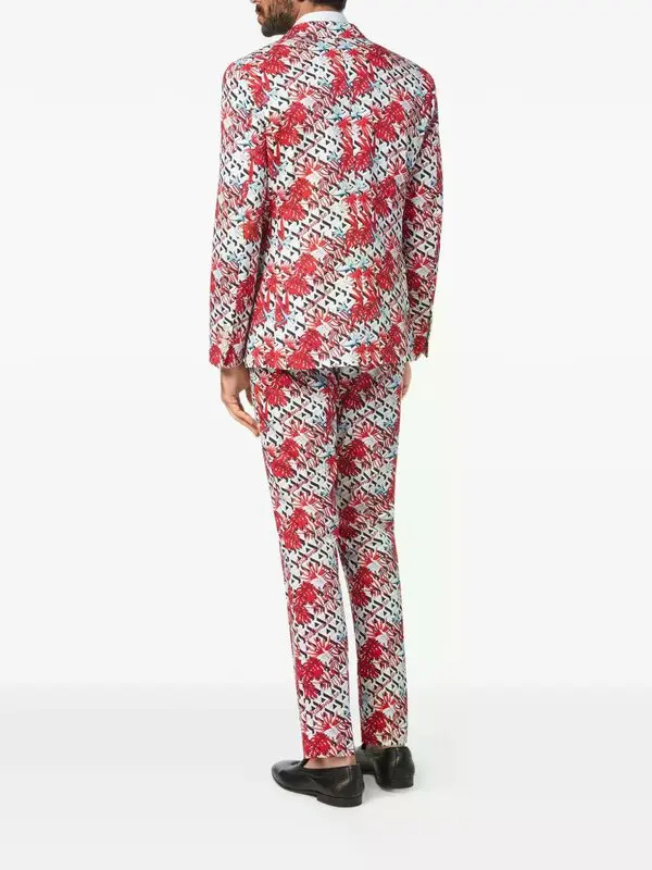 BILLIONAIRE Patterned Slim-fit Blazer - Red