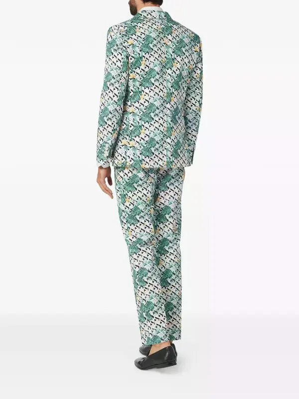 BILLIONAIRE Palm Geometric-pattern Blazer - Green