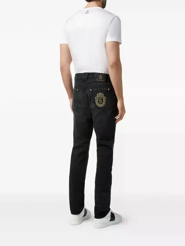 BILLIONAIRE Distressed Straight-leg Cotton Trousers