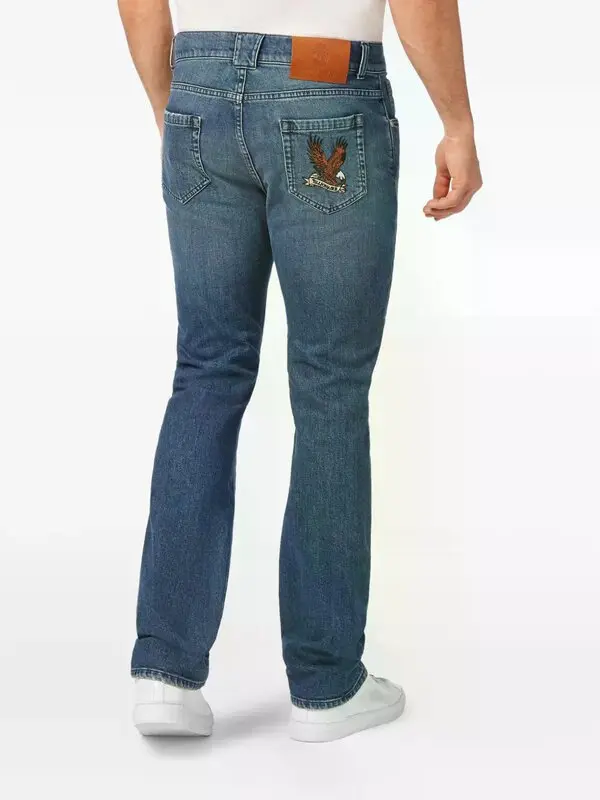 BILLIONAIRE Five-pocket Jeans With Eagle Embroidery - Blue