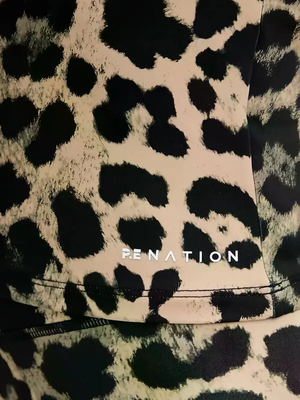 P.E Nation Leopard Print High Neck Zip-up Top