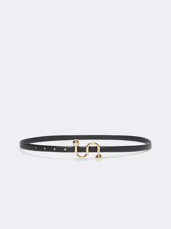 Max Mara Leather Low-waist Belt - Black