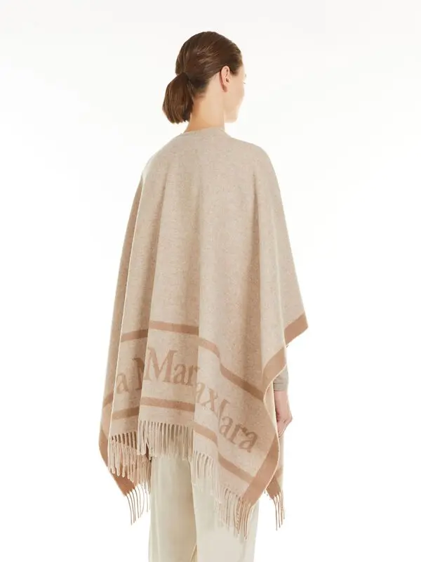 Max Mara Jacquard Wool Poncho