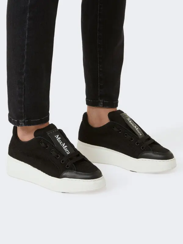 Max Mara Camel Broadcloth Sneakers - Black