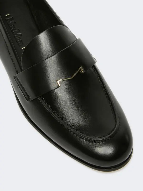 Max Mara Leather Loafers - Black