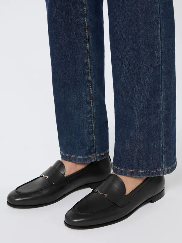 Max Mara Leather Loafers - Black