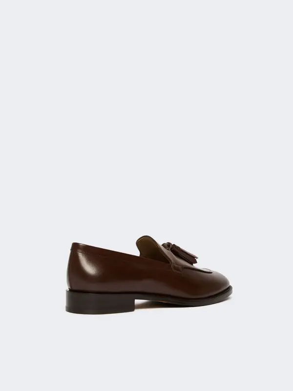 Max Mara Tasselled Leather Loafers - Cocoa