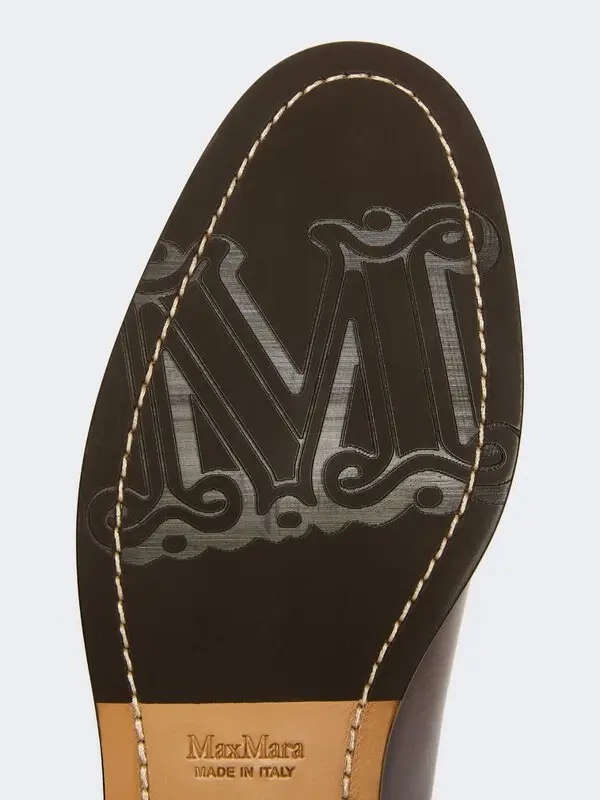 Max Mara Tasselled Leather Loafers - Cocoa
