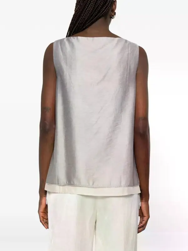 Peserico Sleeveless Tie-side Top - Grey