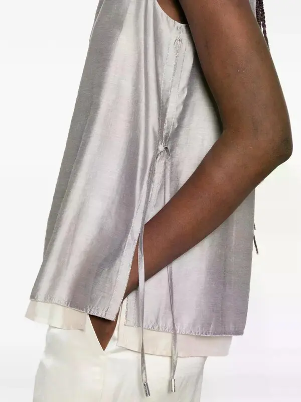Peserico Sleeveless Tie-side Top - Grey
