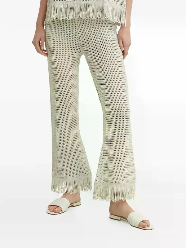 Sisley Crochet Trousers With Fringe Detail