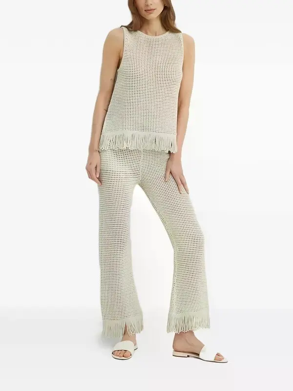 Sisley Crochet Trousers With Fringe Detail