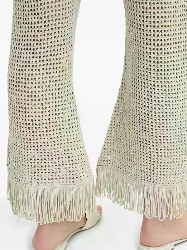Sisley Crochet Trousers With Fringe Detail