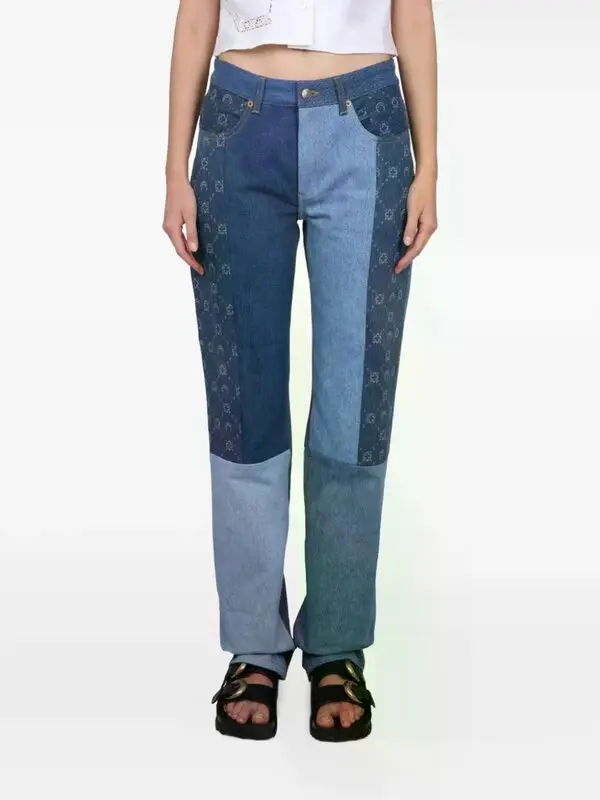 MARINE SERRE Moongram Patchwork Jeans