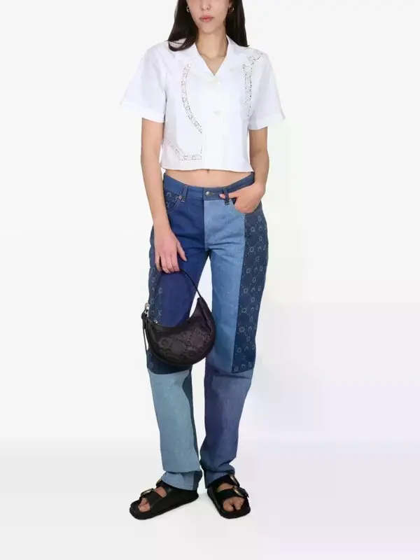 MARINE SERRE Moongram Patchwork Jeans