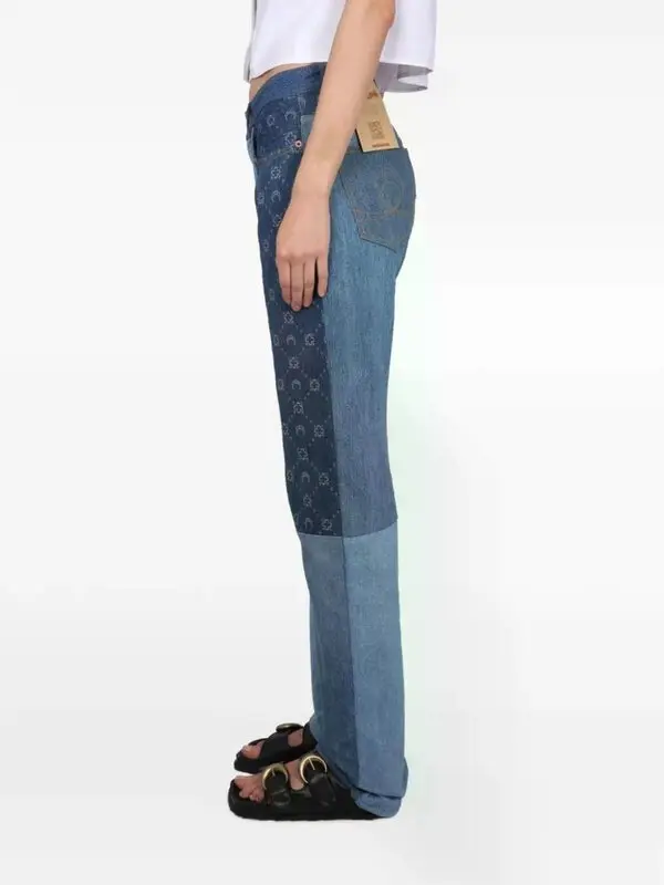 MARINE SERRE Moongram Patchwork Jeans