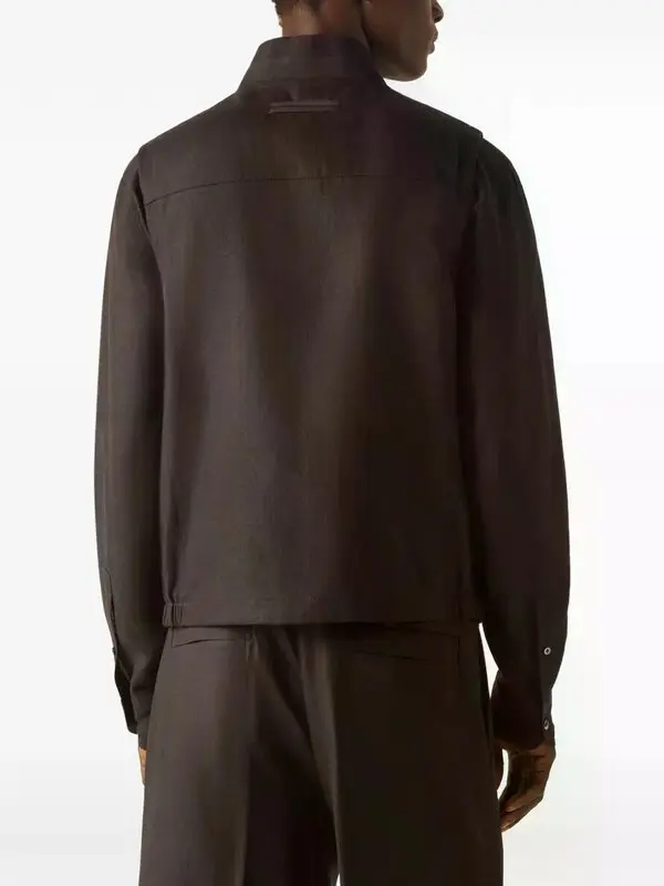 Zegna Lino Oasi Vest - Brown