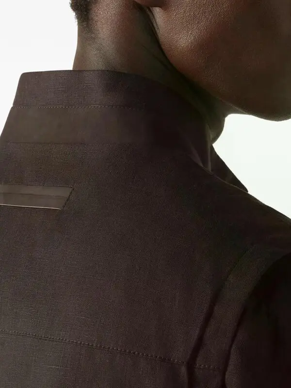Zegna Lino Oasi Vest - Brown