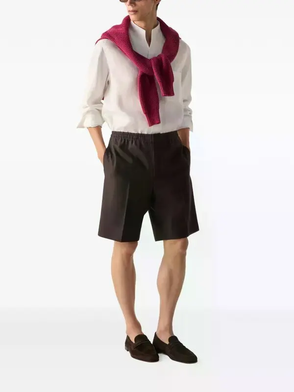 Zegna Oasi Lino Shorts - Brown