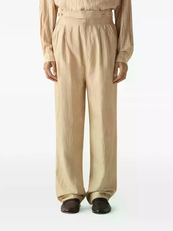 Zegna Pleated Silk Trousers